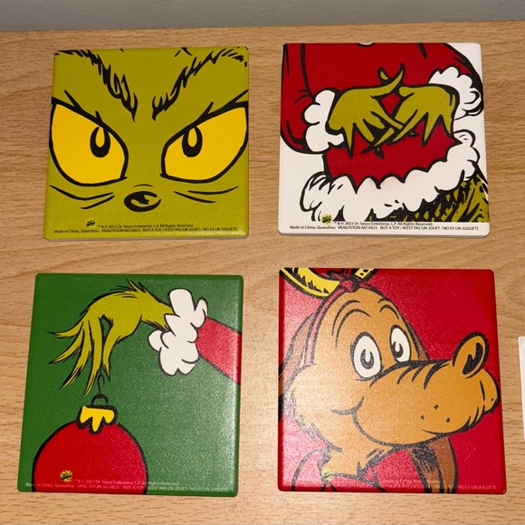 The Grinch | Holiday | Dr Seuss The Grinch Ceramic Coasters | Poshmark